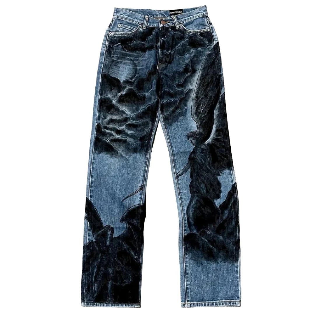 Angel Print Denim Jeans | Modern Baby Las Vegas